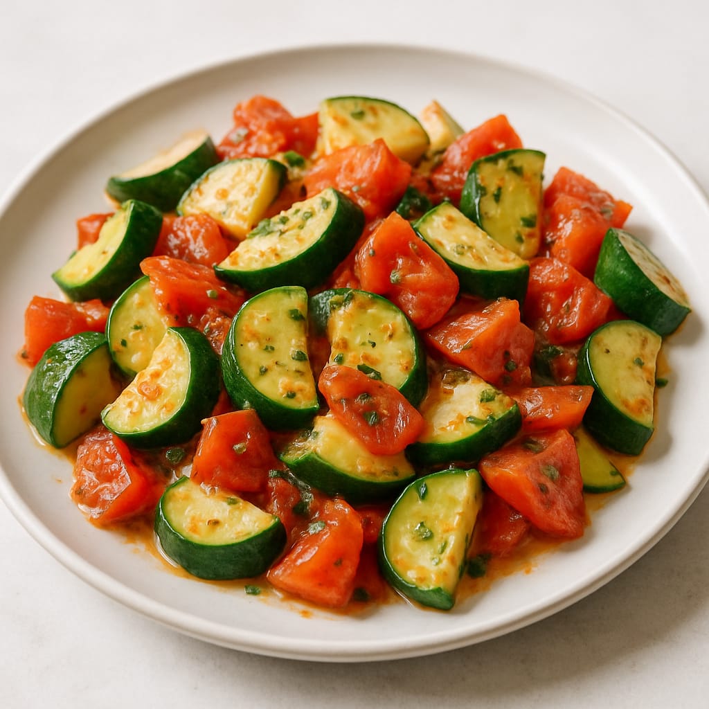 Zucchini & Tomato Sauté » Plant-Based Nutrition